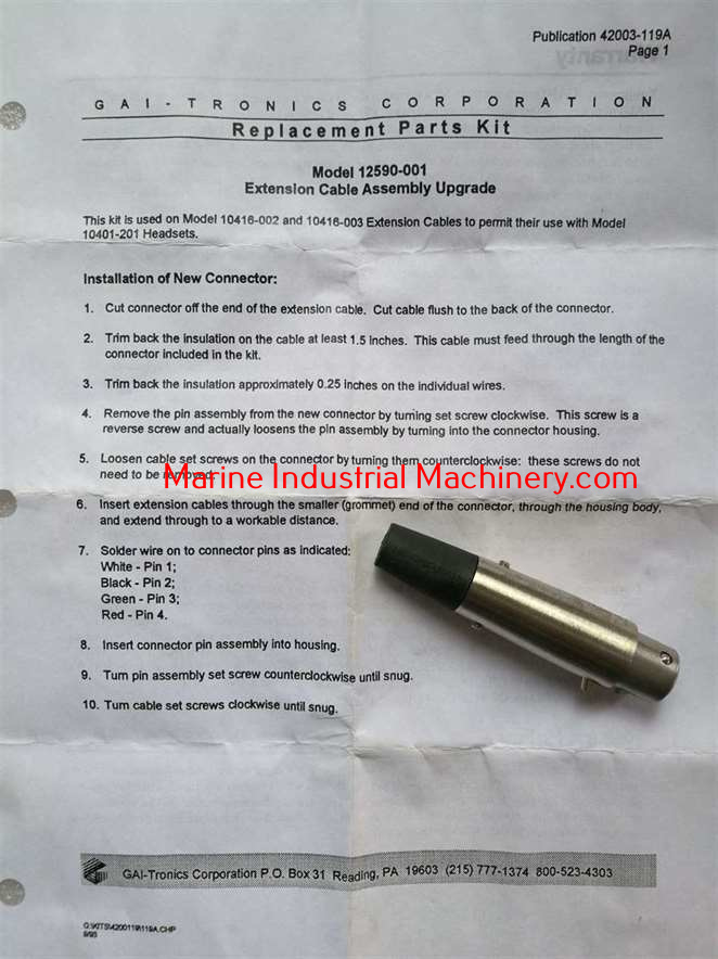 Gai-Tronics 12590-001 Connector | Marine Industrial Machinery