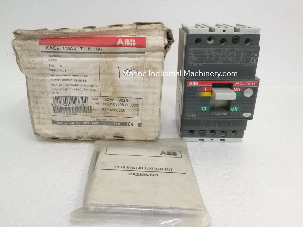 ABB SACE Tmax T1N 160 Circuit Breaker (3P 100A) | Marine Industrial ...