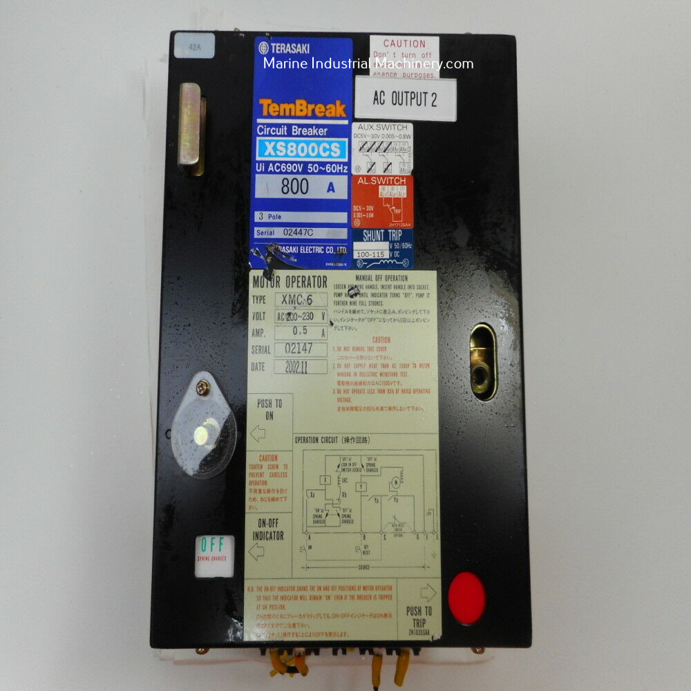 Terasaki TemBreak XS800CS Circuit Breaker | Marine Industrial Machinery
