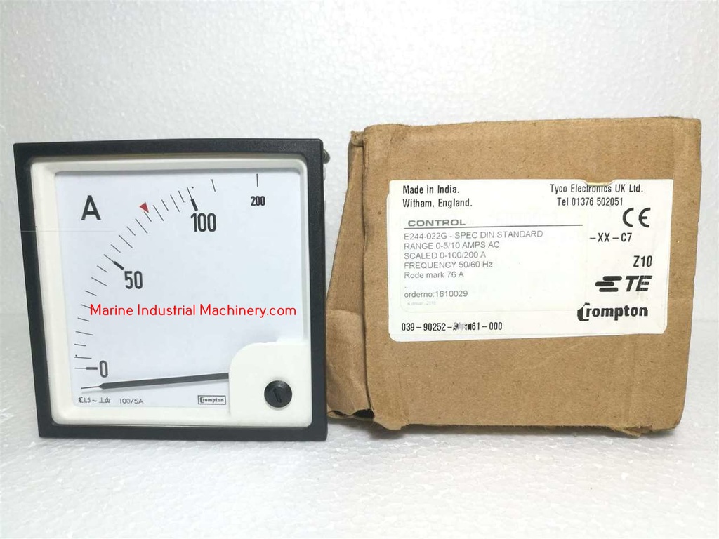 Crompton E244-022G-Din Standard Ammeter | Marine Industrial Machinery
