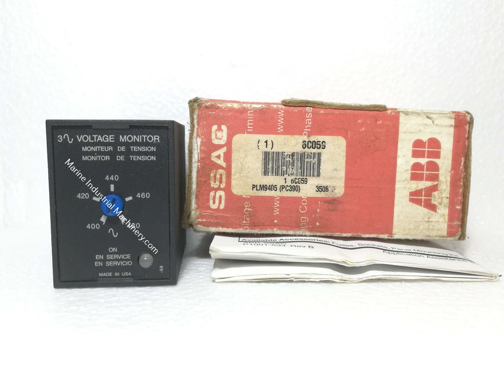 ABB SSAC PLM9405(PC390)Voltage Monitor with Socket Base | Marine Industrial Machinery