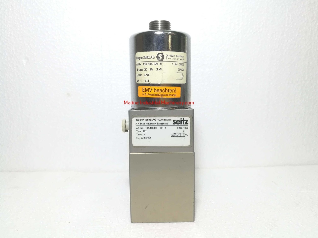 Eugen Seitz 2A14 802 Solenoid Valve | Marine Industrial Machinery